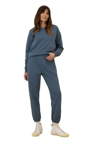 PACT Organic Brushed Fleece Sweatpants - Slate Blue
