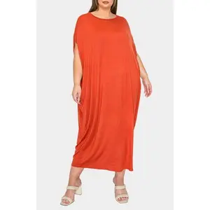 L I V D Sasha Knit Kaftan Dress - Rust