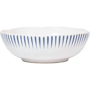 JULISKA Sitio Stripe Coupé Bowl - Whitewash/ Delft Blue