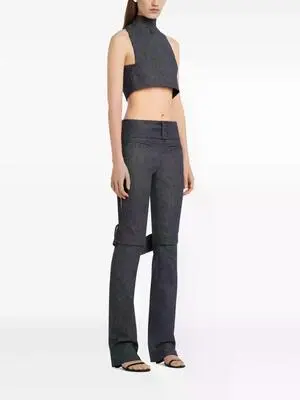 COURREGES Mock-neck Denim Top