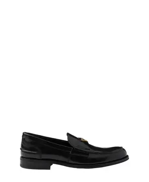 Prada Brushed Leather Loafers - Black