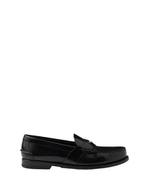 Prada Brushed Leather Loafers - Black