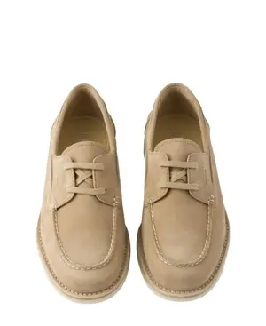 Prada Bleached Suede Boat Shoes