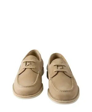 Prada Bleached Suede Boat Shoes