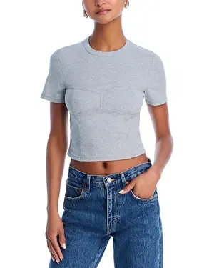 Aqua Bodice Structure Tee - Heather Gray