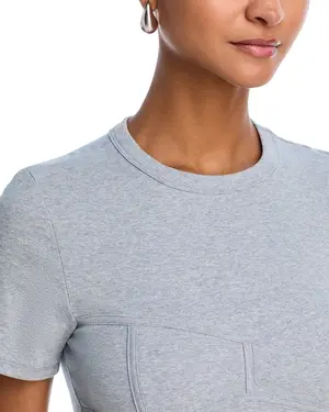 Aqua Bodice Structure Tee - Heather Gray