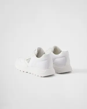 Prada Prax 01 Re-nylon And Brushed Leather Sneakers - White