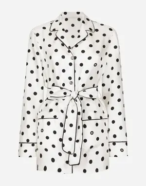 Dolce & Gabbana Polka-dot Silk Pajama Shirt - Print