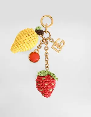 Dolce & Gabbana Metal And Raffia Keychain - Multicolor