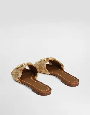 Dolce & Gabbana Braided Raffia Slides - Multicolor