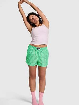Pink Boyfriend Boxer Pajama Shorts - Print