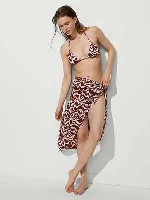 Victoria's Secret Swim Beachwear Sheer Crinkle Midi Sarong - Print