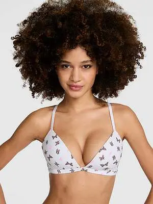 Pink Wear Everywhere Lightly Lined Wireless Triangle Bra - Print