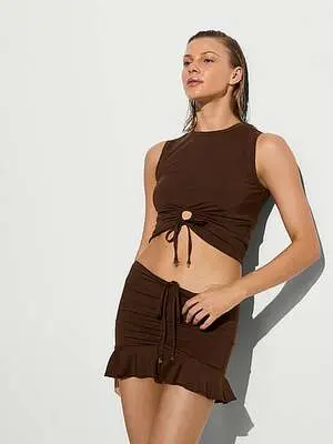 Victoria's Secret Swim Tie-front Tank Top - Brown