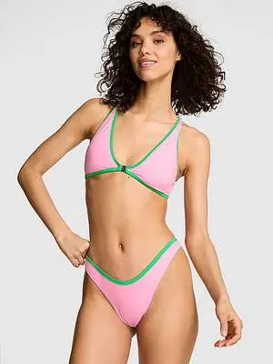 Pink PINK Plunge Racerback Bikini Top Pink