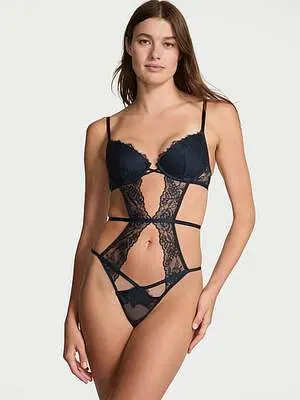 Victoria's Secret Rose Lace Teddy - Blue
