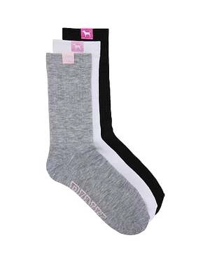 Pink 3-pack Crew Socks - Print