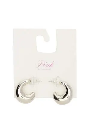 Pink Medium Hoop Earrings Gold
