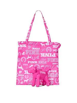 Pink Packable Tote Bag