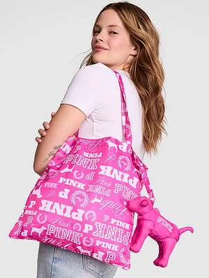 Pink Packable Tote Bag - Print