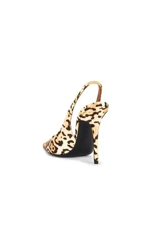 Amina Muaddi Anok 105 Print Sling Pumps - Leopard