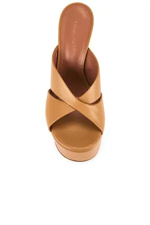 Amina Muaddi Salma 155 Nappa Slipper Mule - Latte
