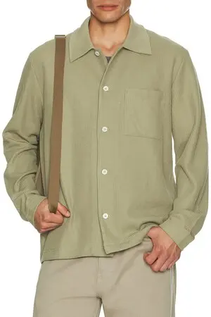 Norse Projects Jorn Double Face Shirt In Sage