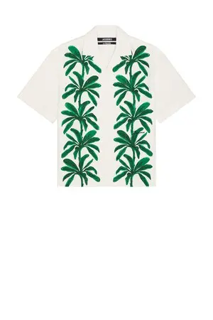 Jacquemus La Chemise Jean - Print Painted Palm Trees