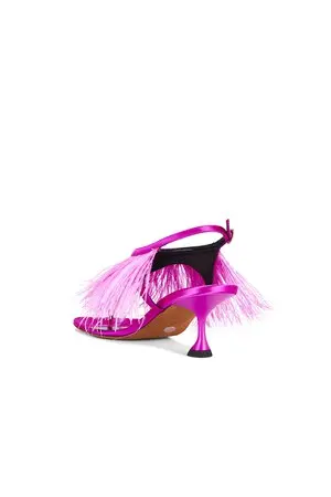 Proenza Schouler Tee Thong Feather Sandal - Fuchsia