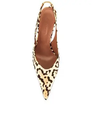 Amina Muaddi Anok 105 Printed Slingback Pumps - Leopard
