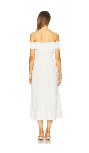 Astr The Label Mixed Media Off-shoulder Dress