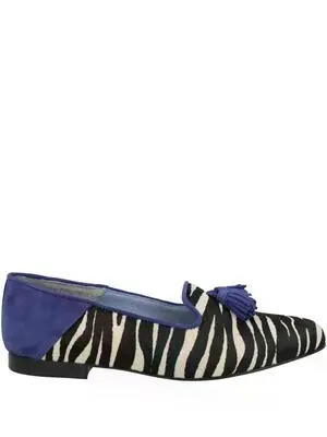 BIRD&CO Blue Bird Shoes Zebra-print Loafers