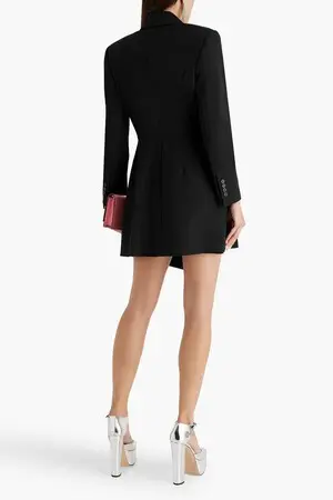 alexander mcqueen tuxedo mini dress Alexander Mcqueen Plunging Strong-Shoulder Mini Evening Tuxedo Dress In  Black - 60% Off