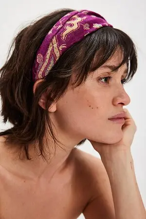 CURRIED MYRRH Cassidy Pashmina Headband - Pink