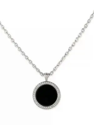 Emanuele Bicocchi Onyx And Diamond Pendant Necklace - Silver