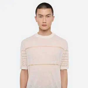 Helmut Lang Sheer Stripe Tee - Ivory
