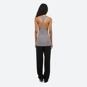Helmut Lang Ribbed Twist Tank - Grey Lavender