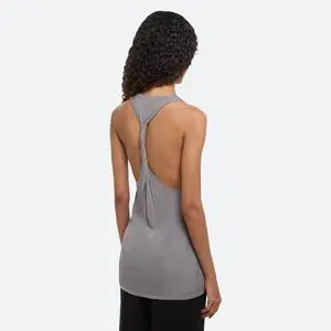 Helmut Lang Ribbed Twist Tank - Grey Lavender