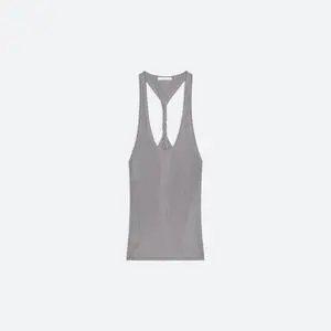 Helmut Lang Ribbed Twist Tank - Grey Lavender