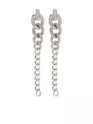 Shay 18k White Gold Diamond Drop Earrings - Silver
