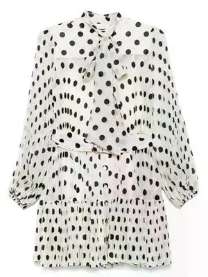 Zimmermann Pussy Bow Mini Dress - Neutrals