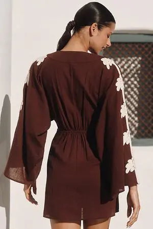 CELANDINE Palm Cutout Mi Kaftan - Chocolate