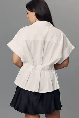 PILCRO The Bobbie Fitted-waist Blouse - White