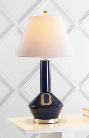 JONATHAN Y Copenhagen 29" Ceramic/metal Led Table Lamp - Navy