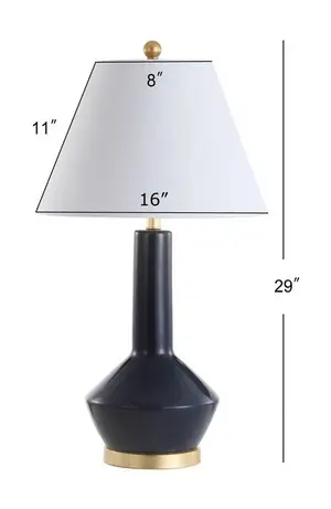 JONATHAN Y Copenhagen 29" Ceramic/metal Led Table Lamp - Navy