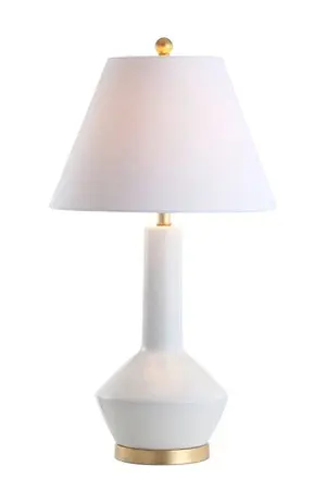 JONATHAN Y Copenhagen 29" Ceramic/metal Led Table Lamp - White