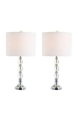 JONATHAN Y Paul 26" Crystal/metal Led Table Lamp - Clear/chrome