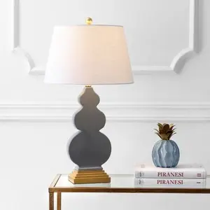 JONATHAN Y Carter 29" Ceramic/resin Led Table Lamp - Gray/gold
