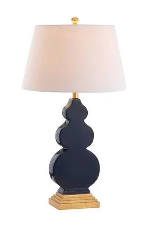 JONATHAN Y Carter 29" Ceramic/resin Led Table Lamp Navy/gold