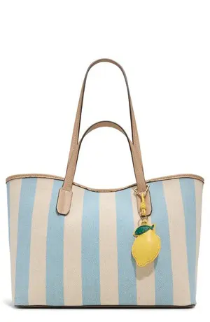 Aldo Canvas Tote With Lemon Charm - Light Blue